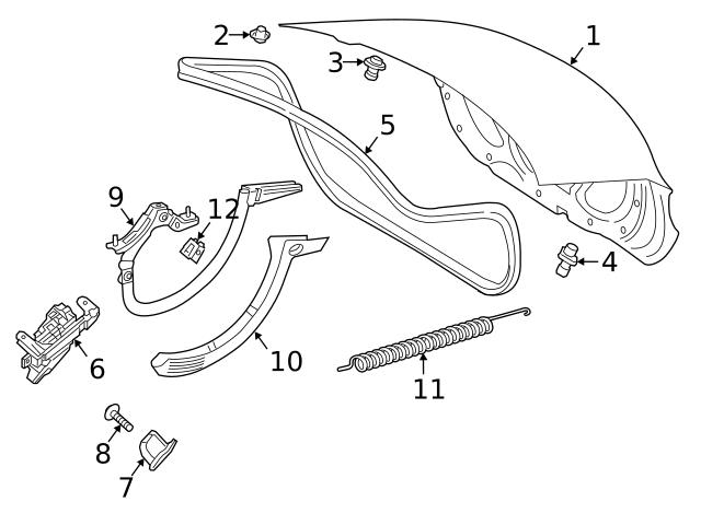 Genuine Mercedes 1187501900 Deck Lid Stop Buffer; Rear Upper - Mercedes