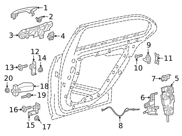 Genuine Mercedes 1187600100 Door Latch Cable; Rear Left/Right - Mercedes