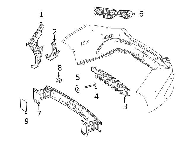 Genuine Mercedes 118885370064 Bumper Cover Bracket; Rear Left Outer ...