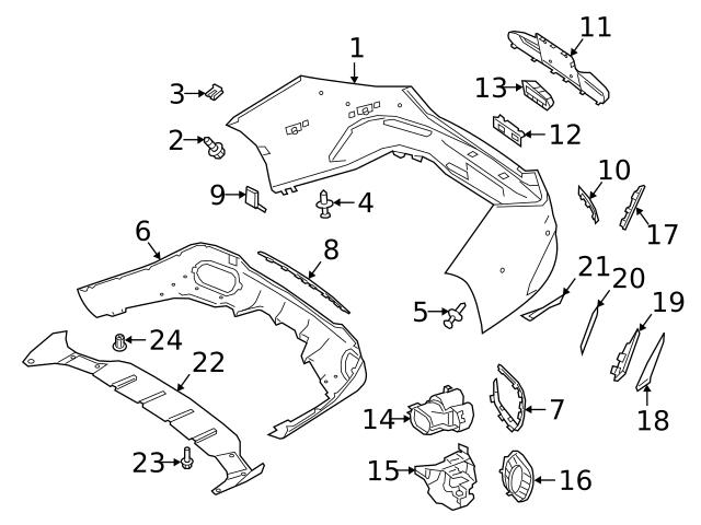 Genuine Mercedes 1188857902 Bumper Cover Brace; Rear Left - Mercedes