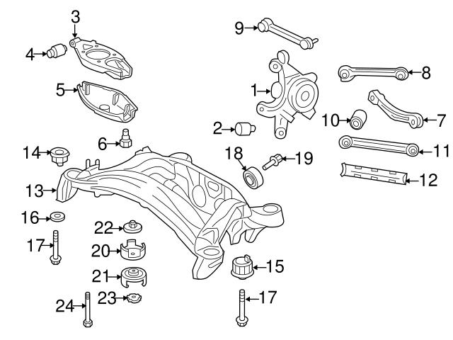 Genuine Mercedes 1243524365 Control Arm Bushing; Rear Left/Right - Mercedes