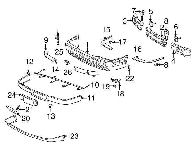 Genuine Mercedes 1249889078 Bumper Cover Retainer; Rear Center - Mercedes