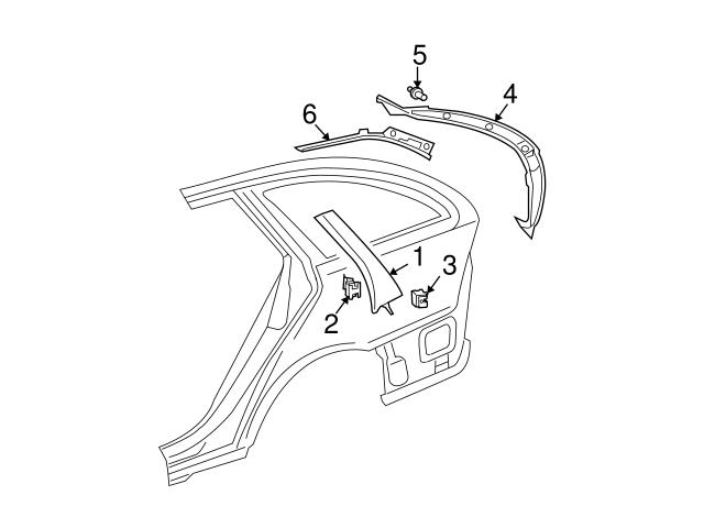 Genuine Mercedes 1249900092 D Pillar Trim Panel Clip; Left Upper, Right ...