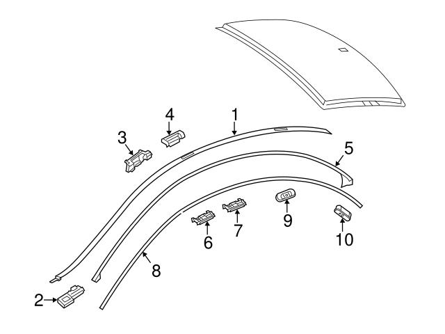 Genuine Mercedes 1266900018 Roof Molding Clip; Rear Outer Left/Right ...