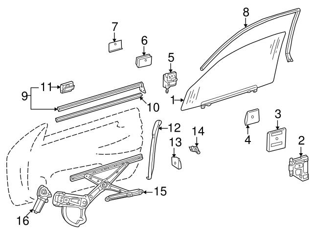 Genuine Mercedes 1267250897 Door Window Glass Surround Channel Bracket ...