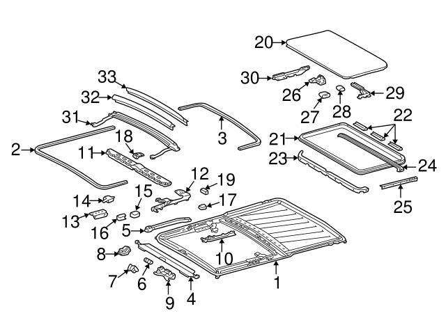Genuine Mercedes 1267820130 Sunroof Slide; Center Left/Right - Mercedes ...