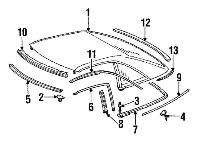 Genuine Mercedes 1297950615 Roof Panel Clip; Front - Mercedes | 1297900915