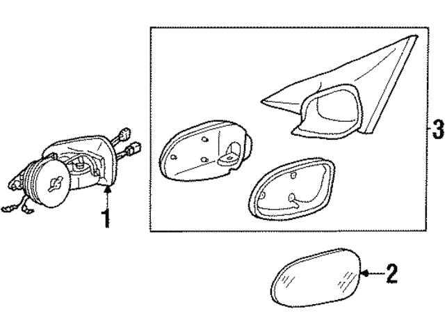 Genuine Mercedes 12981002649999 Door Mirror Housing; Front Right ...