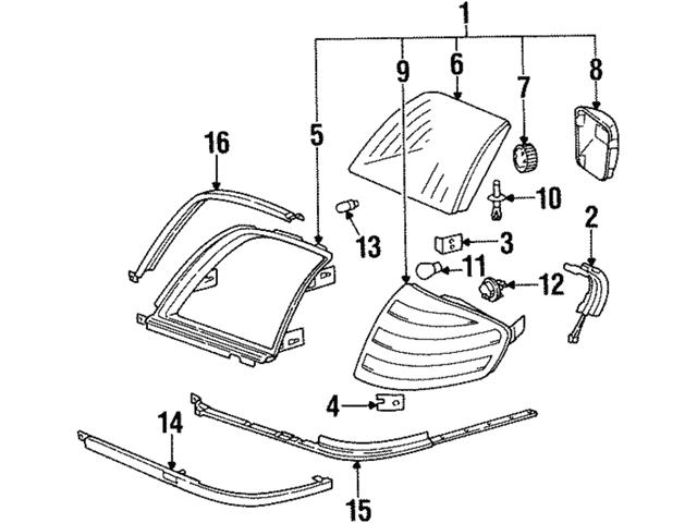 Genuine Mercedes 1298260680 Headlight Seal; Right Upper - Mercedes
