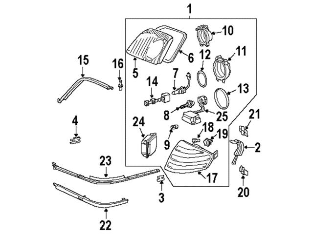 Genuine Mercedes 1299941245 Headlight Fastener Clip; Lower Left/Right ...