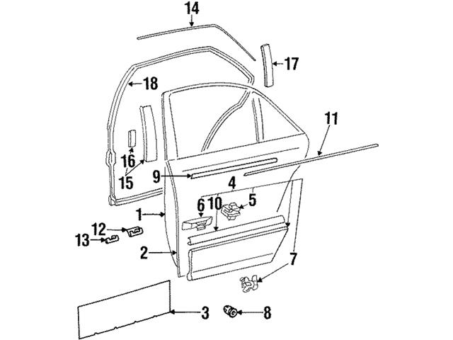 Genuine Mercedes 1406988780 Door Reveal Molding; Left - Mercedes