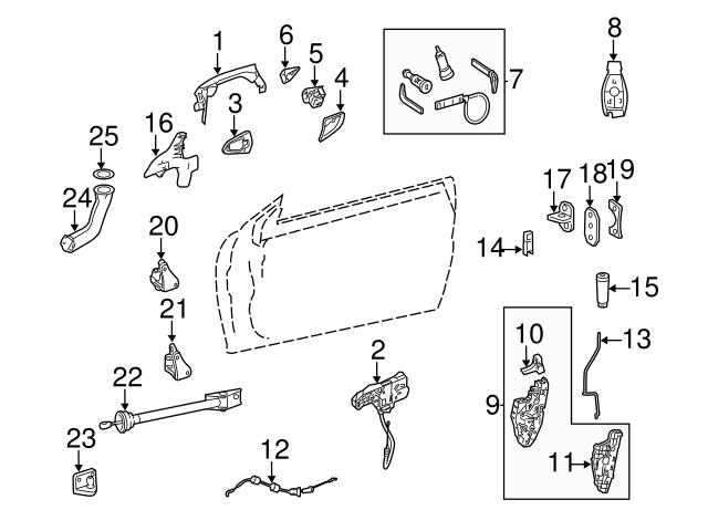 Genuine Mercedes 14076003419051 Door Lock Knob; Front Left/Right ...