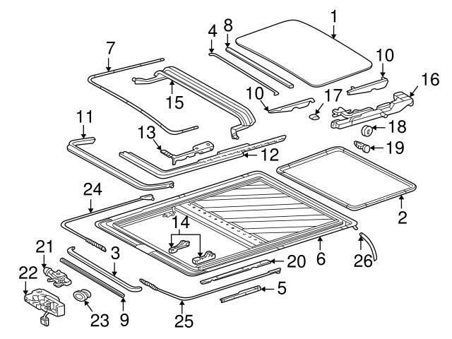 Genuine Mercedes 1407801014 Sunroof Guide Rail Bracket; Right - Mercedes