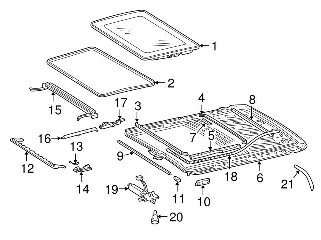 Genuine Mercedes 1407820335 Sunroof Deflector Hinge; Left, Right - Mercedes