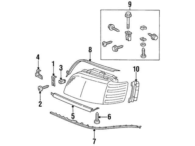 Genuine Mercedes 1408260480 Headlight Seal; Right Upper - Mercedes