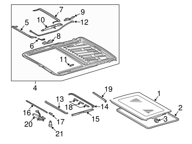 Genuine Mercedes 1409881478 Sunroof Guide Rail Clip; Lower - Mercedes