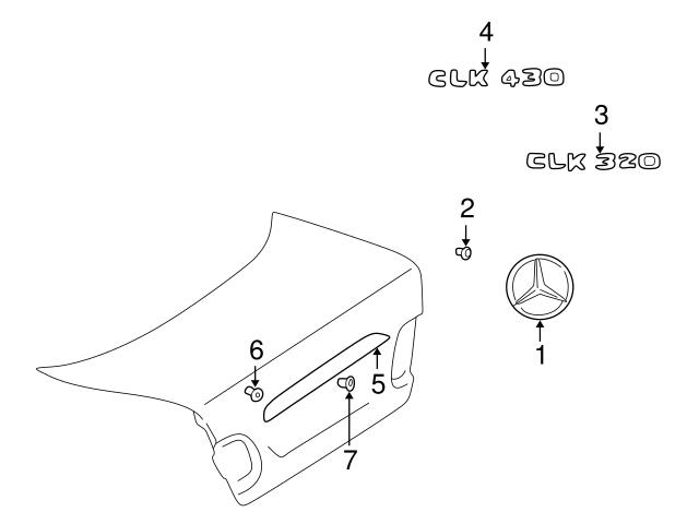 Genuine Mercedes 1409900658 Deck Lid Finish Panel Nut - Mercedes