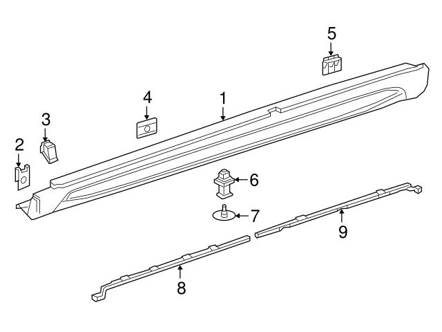 Genuine Mercedes 1566980214 Rocker Panel Molding Bracket; Right ...