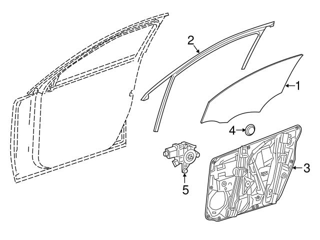 Genuine Mercedes 1567250225 Quarter Window Glass Run Channel; Front ...