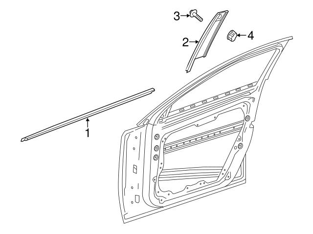 Genuine Mercedes 156725028228 Door Window Belt Weather Strip; Right ...