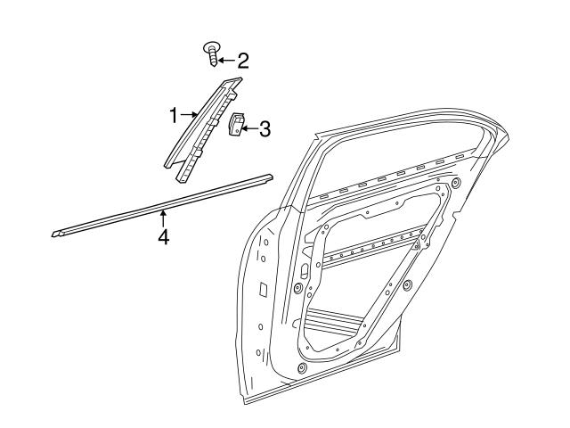 Genuine Mercedes 1567350900 Door Window Belt Weather Strip; Left - Mercedes