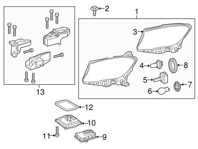 Genuine Mercedes 1568201500 Headlight Mounting Kit; Front Left ...
