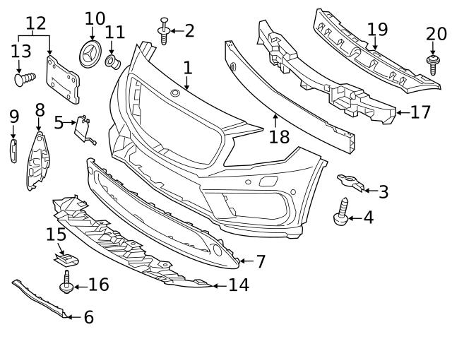 Genuine Mercedes 1568851102 Bumper Energy Absorber Bracket - Mercedes ...