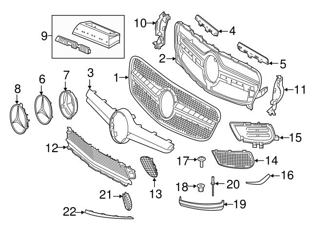 Genuine Mercedes 1568851701 Bumper Cover Grille; Front Left Lower ...