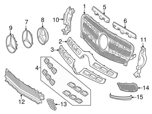 Genuine Mercedes 1568880700 Radiator Support Air Deflector; Left - Mercedes