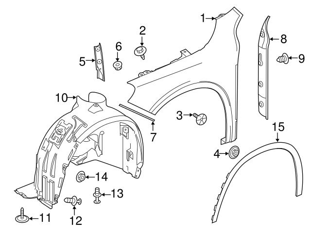 Genuine Mercedes 1568890225 Fender Seal; Rear Right - Mercedes