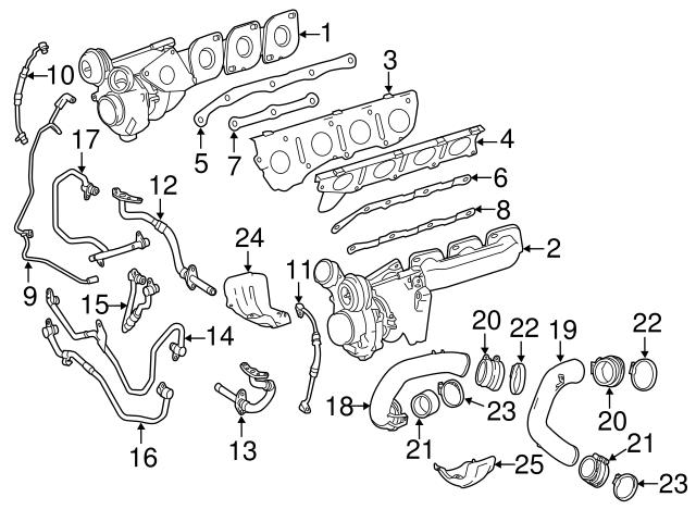 Genuine Mercedes 1570900400 Turbocharger Oil Return Line O-Ring; Right ...