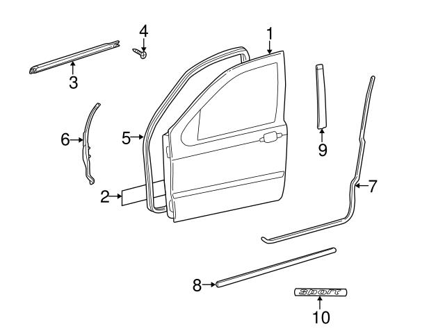 Genuine Mercedes 1637200678 Door Seal; Front Right Rearward - Mercedes