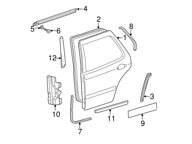 Genuine Mercedes 1637300778 Door Seal; Rear Left Forward - Mercedes
