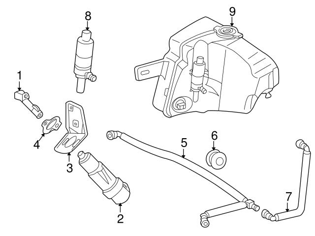 Genuine Mercedes 1638601892 Headlight Washer Hose; Front Left ...