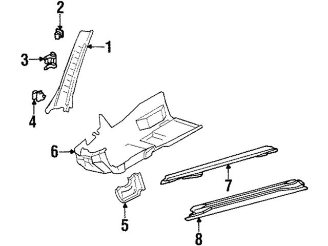 Genuine Mercedes 1639881278 A Pillar Trim Panel Clip; Upper - Mercedes ...
