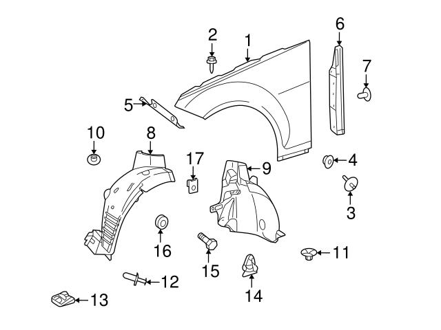 Genuine Mercedes 1639900136 Fender Liner Extension Screw - Mercedes ...