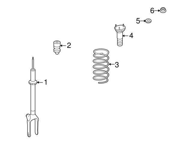 Genuine Mercedes 164320013064 Strut Assembly; Front Left/Right ...