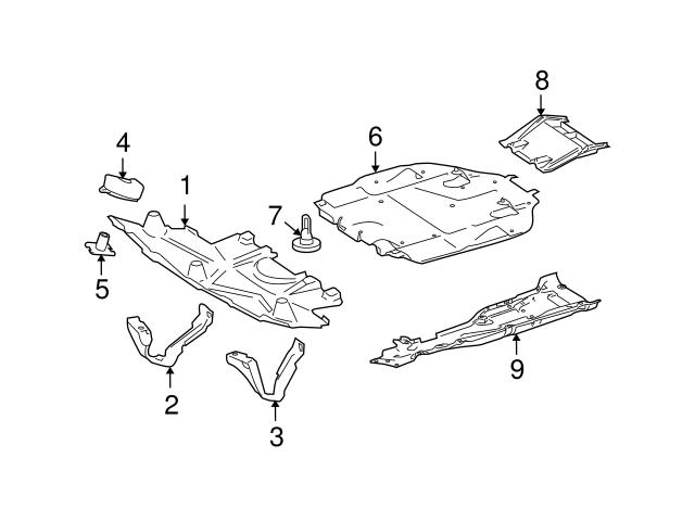Genuine Mercedes 1645201670 Radiator Support Splash Shield - Mercedes ...