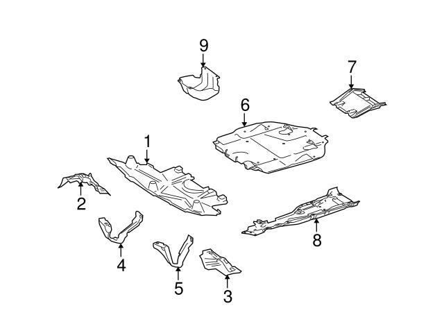 Genuine Mercedes 1645241430 Radiator Support Splash Shield - Mercedes ...