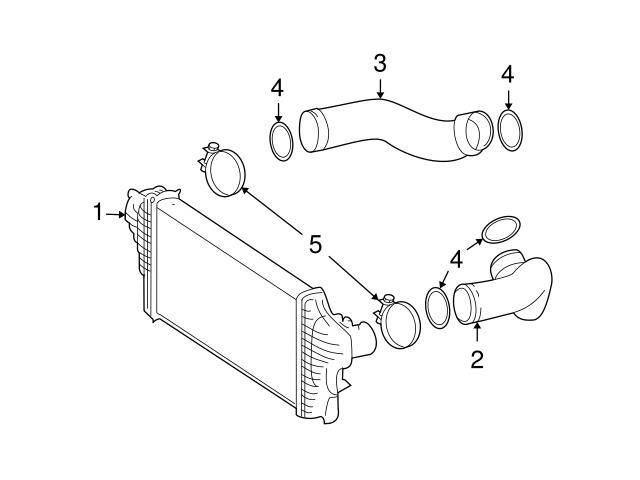 Genuine Mercedes 1645282182 Turbocharger Intercooler Pipe - Mercedes