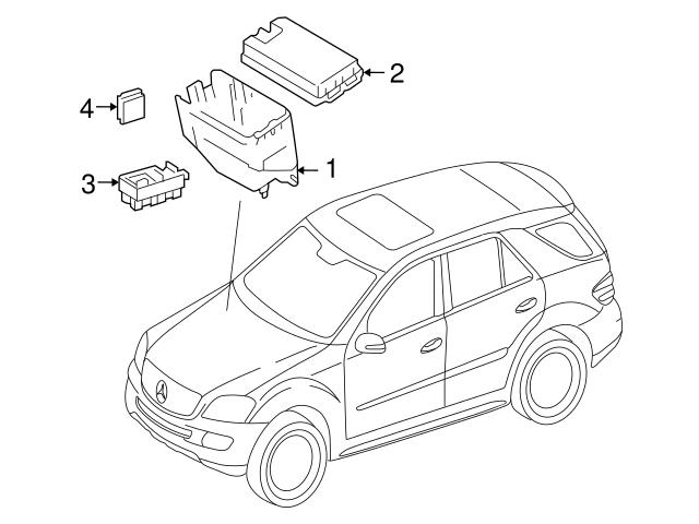 Genuine Mercedes 1645400624 Fuse Box; Front - Mercedes