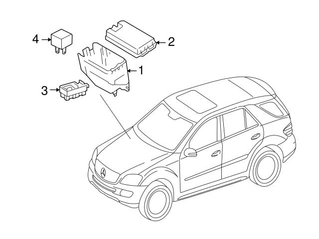 Genuine Mercedes 1645403472 Relay Box; Front - Mercedes