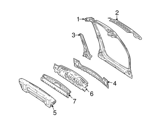 Genuine Mercedes 1646460216 Side Body Panel Reinforcement; Right - Mercedes