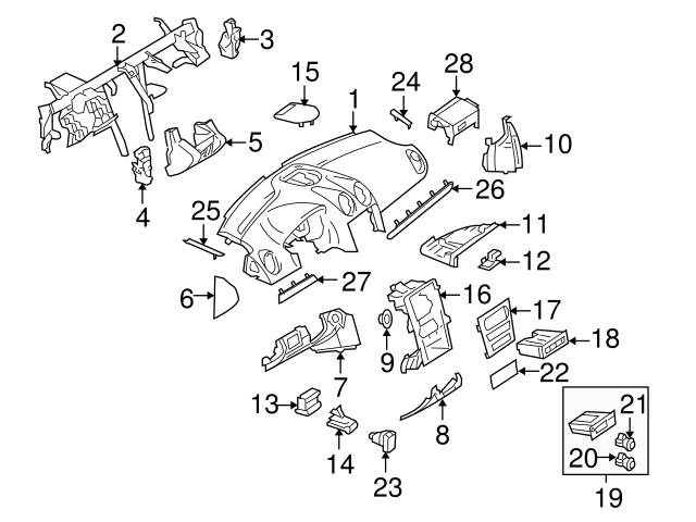 Genuine Mercedes 1646800101 Instrument Panel Knee Bolster - Mercedes