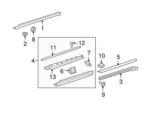 Genuine Mercedes 1646902875 Running Board Step Pad; Left - Mercedes ...
