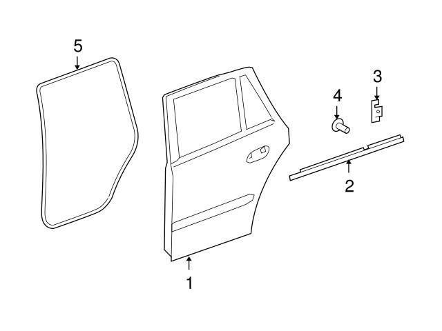 Genuine Mercedes 1646904680 Door Window Belt Weather Strip; Right ...