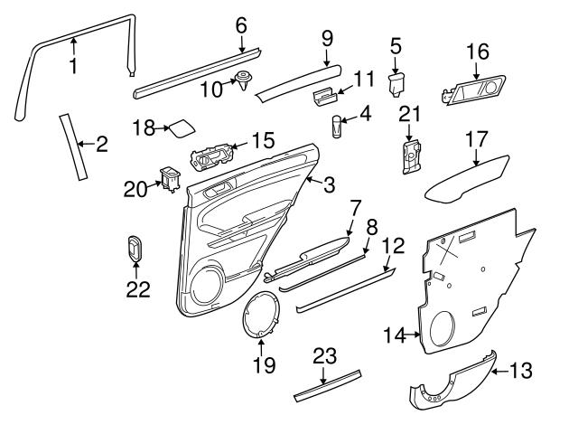 Genuine Mercedes 1646905662 Door Molding; Right - Mercedes