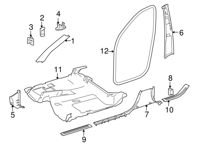 Genuine Mercedes 0019914070 A Pillar Trim Panel Clip; Left, Right ...