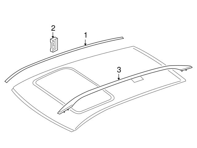 Genuine Mercedes 1646980060 Roof Molding Clip; Left, Right - Mercedes