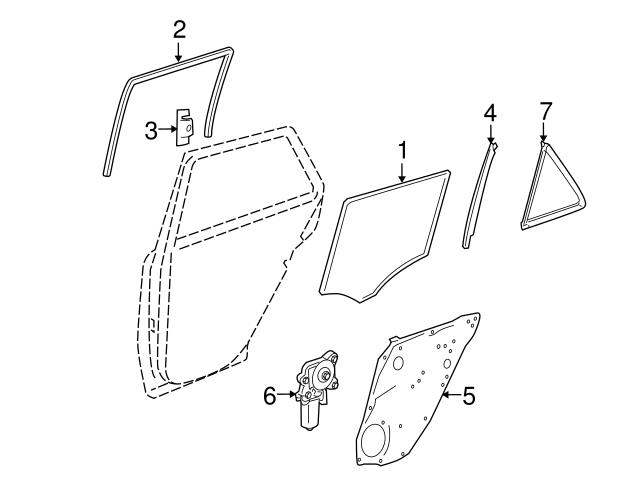 Genuine Mercedes 1647350825 Quarter Window Glass Run Channel; Rear ...